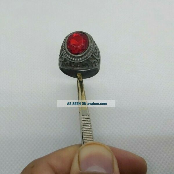 Extremely Rare Ancient Roman Ring Red Stone Color Silver Artifact Very ...