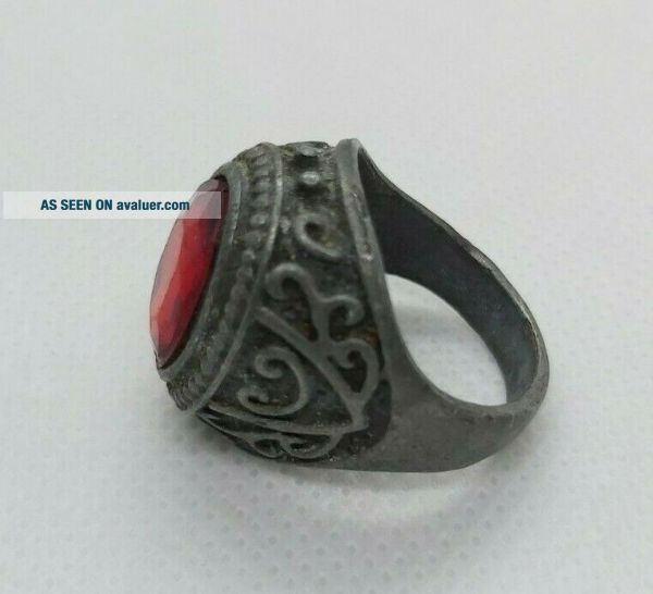 Extremely Rare Ancient Roman Ring Red Stone Color Silver Artifact Very ...