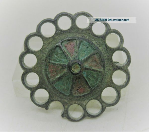 DETECTOR FINDS ANCIENT ROMAN ENAMELLED BRONZE MILITARY DISC BROOCH ...