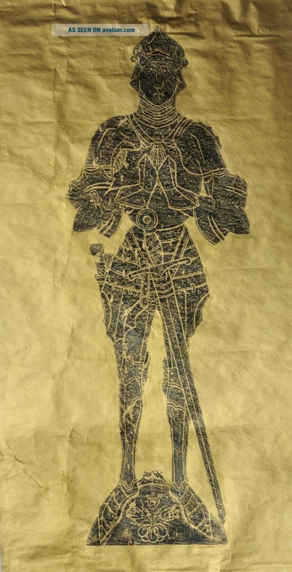 Vintage Monumental Brass Rubbing. A Medieval Knight | #42710384