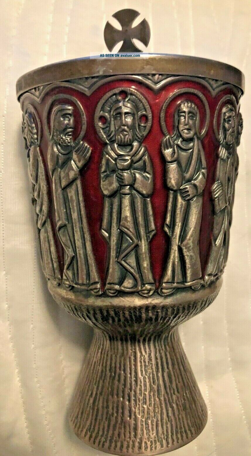 GORGEOUS RARE VINTAGE CATHOLIC CHURCH ALTAR CIBORIUM W/ JESUS & 12 ...