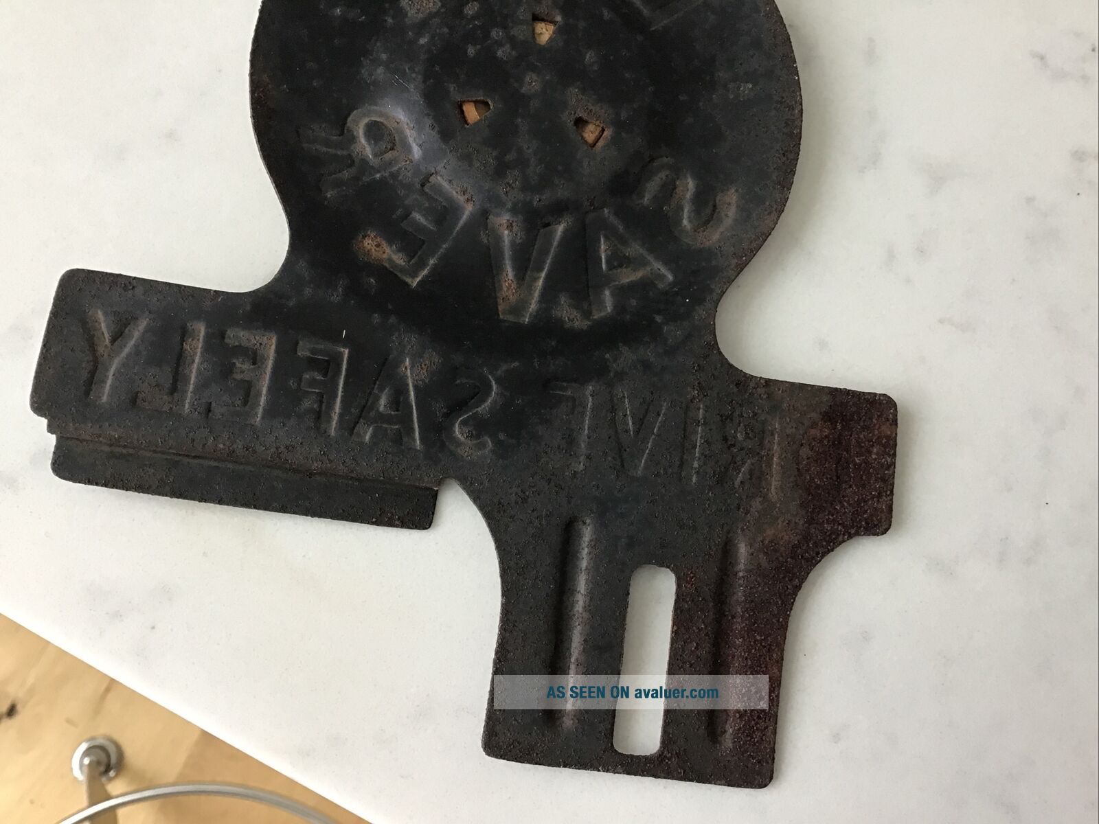 Rare BE A LIFE SAVER License Plate Topper Metal Antique Red Glass ...
