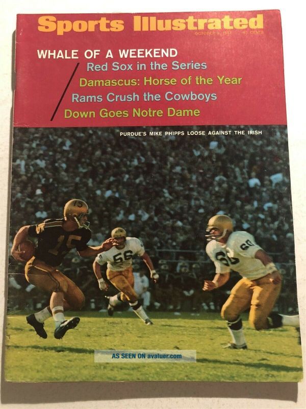 1967 Sports Illustrated NOTRE DAME Fighting IRISH PURDUE Mike PHIPPS No ...