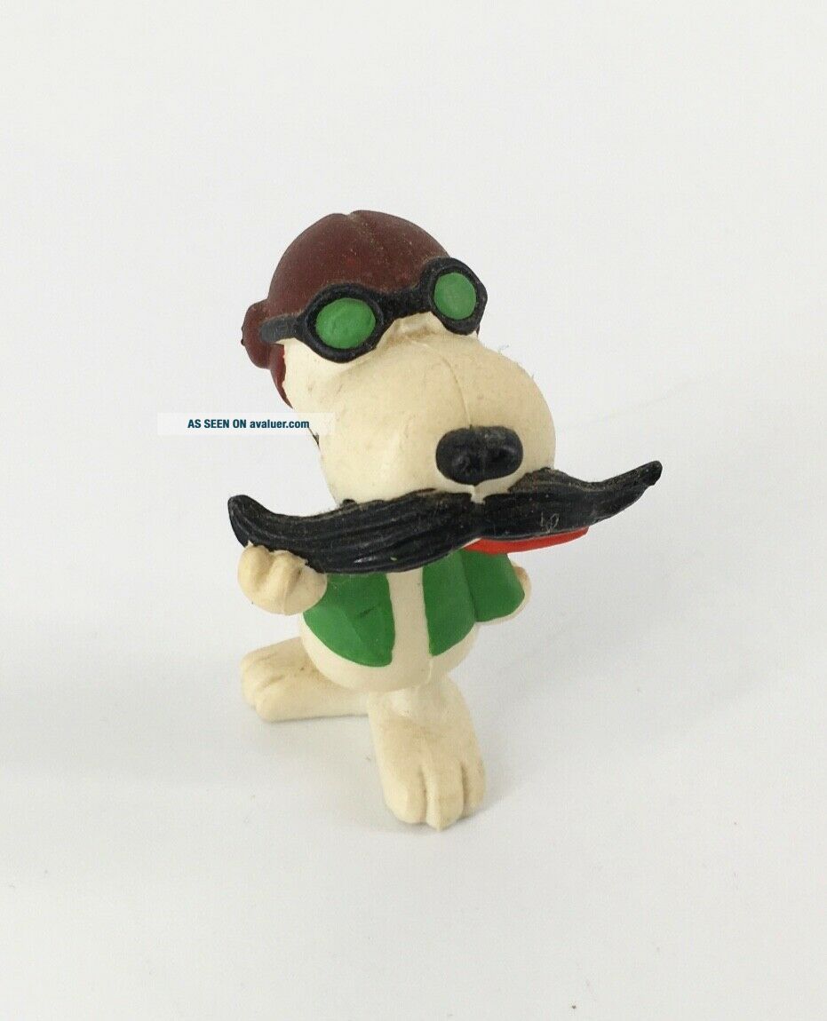 Vintage Peanuts Snoopy Red Baron Pilot Toy Figure United Feature Rare ...