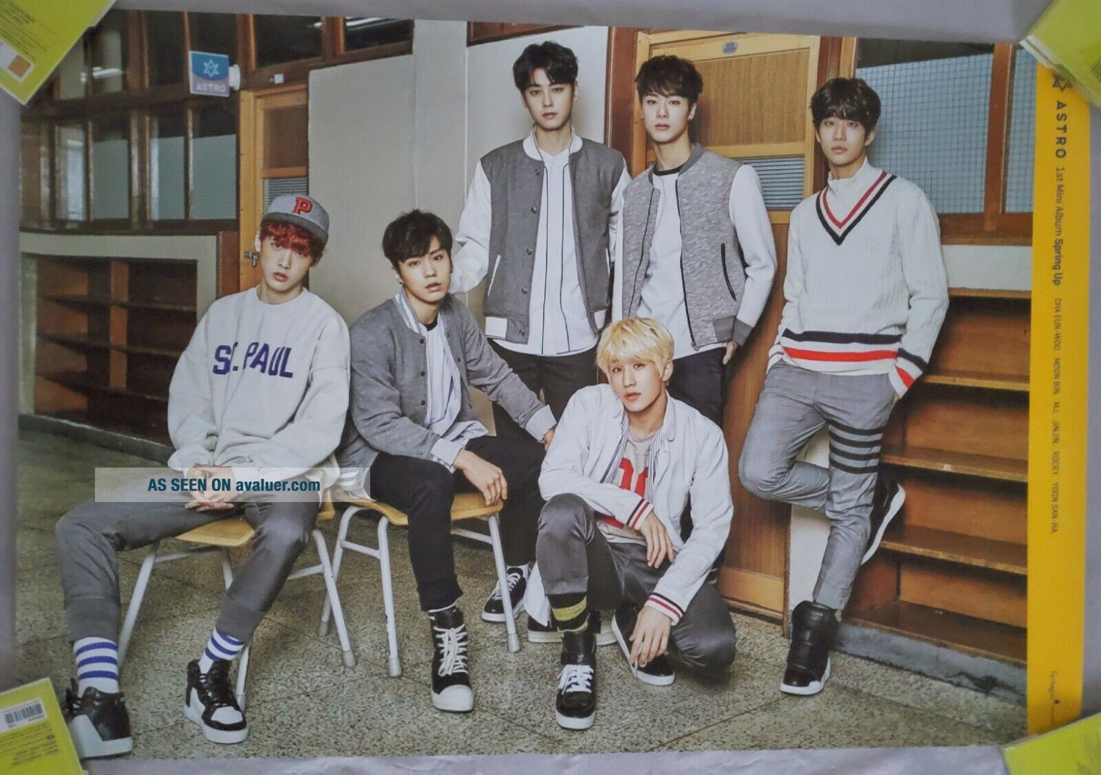 ASTRO SPRING UP OFFICIAL POSTER RARE ALBUM MOONBIN EUNWOO SANHA ROCKY ...