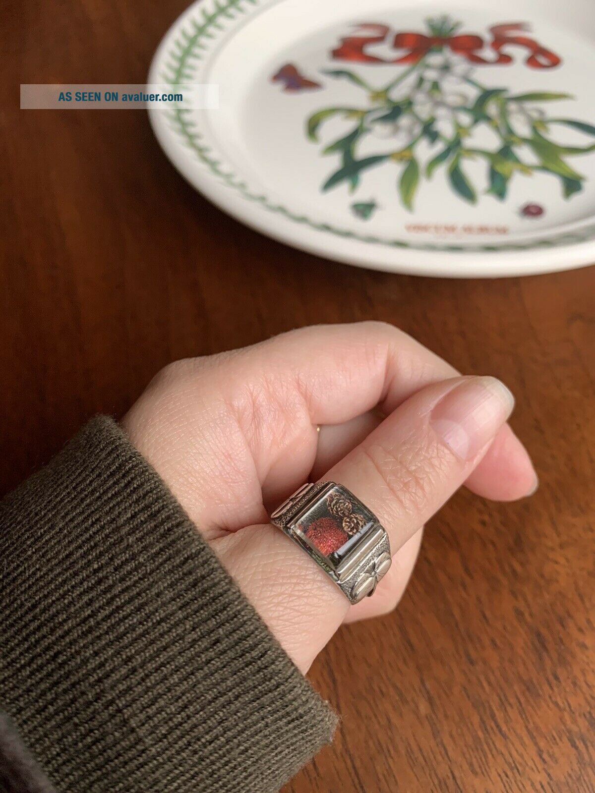 Rare PANSY Photo LOCKET Mourning RING French Victorian Art Nouveau ...