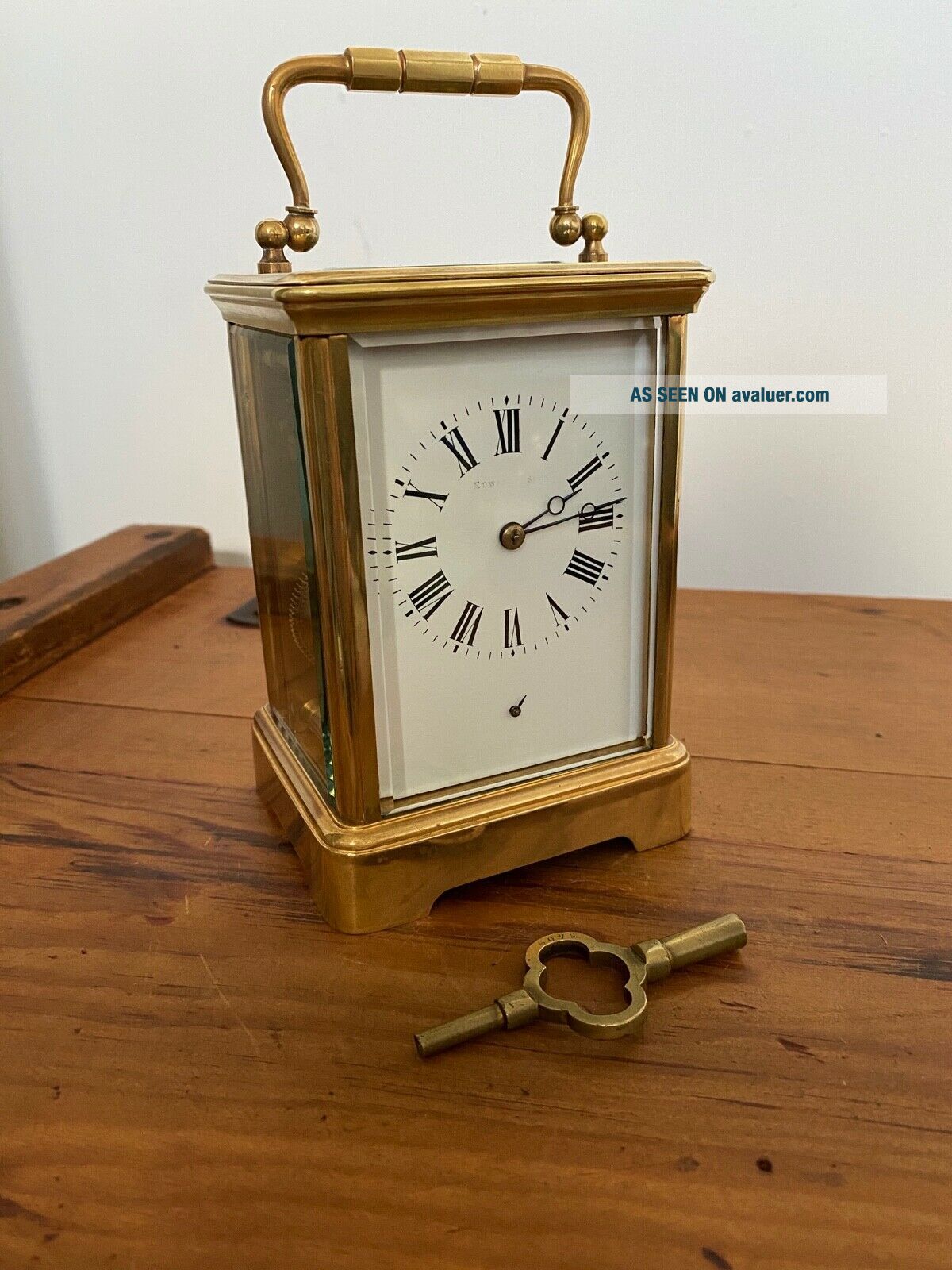 RARE ANTIQUE 19TH C BRASS CASED CARRIAGE CLOCK WITH ALARM EDWARDS ...