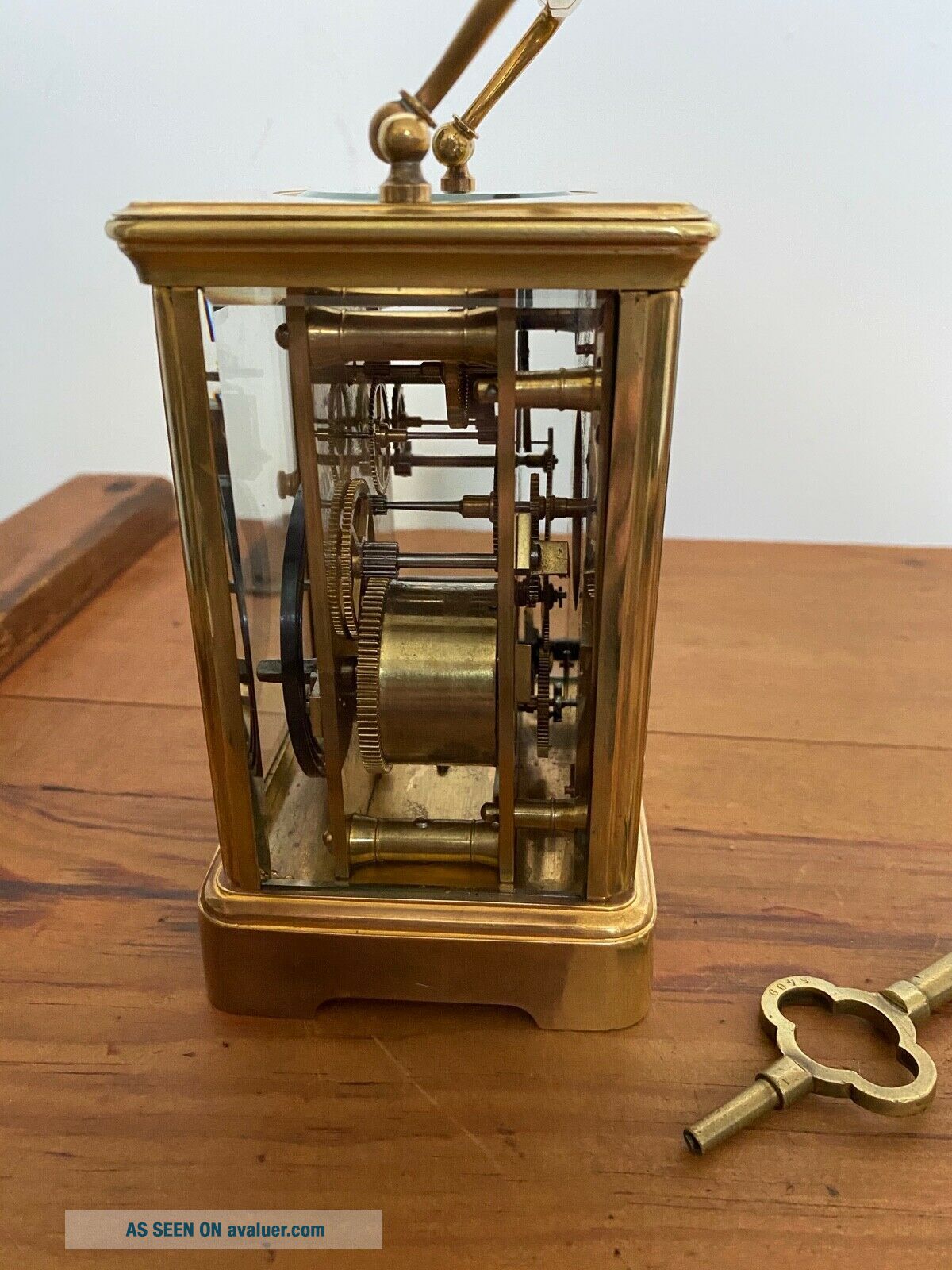 RARE ANTIQUE 19TH C BRASS CASED CARRIAGE CLOCK WITH ALARM EDWARDS ...
