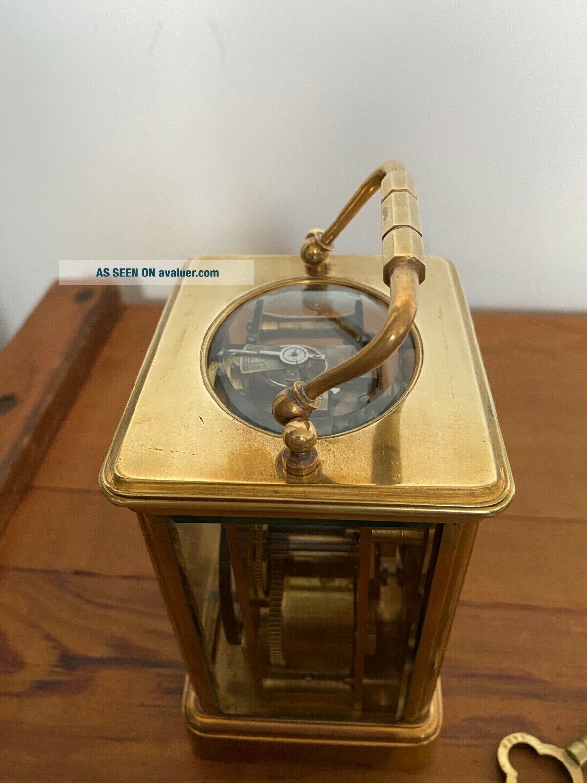 RARE ANTIQUE 19TH C BRASS CASED CARRIAGE CLOCK WITH ALARM EDWARDS ...