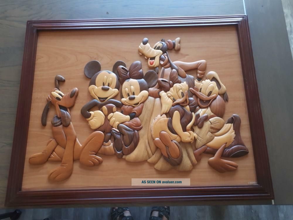 Extremely Rare Walt Disney Donald Duck Mickey Mouse Characters Wooden ...
