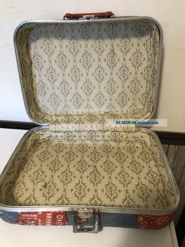 Vintage Small Suitcase Childs Overnight Suit Case Bandana Pattern ...