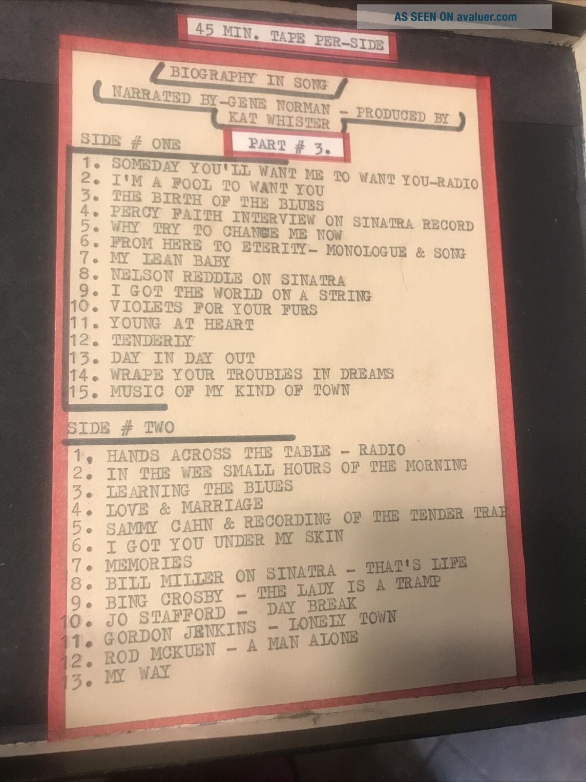 Frank Sinatra Biography In Song 3 Reel To Reels Rare | #42858190