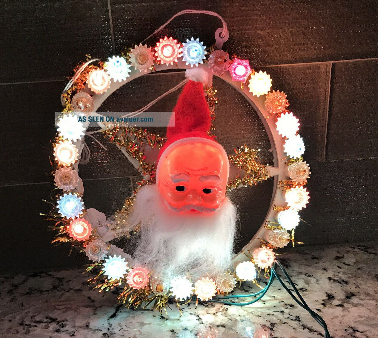 RARE VINTAGE 80 ' S CHRISTMAS SANTA TREE TOP 31 FLASHING LIGHTS 8 ...