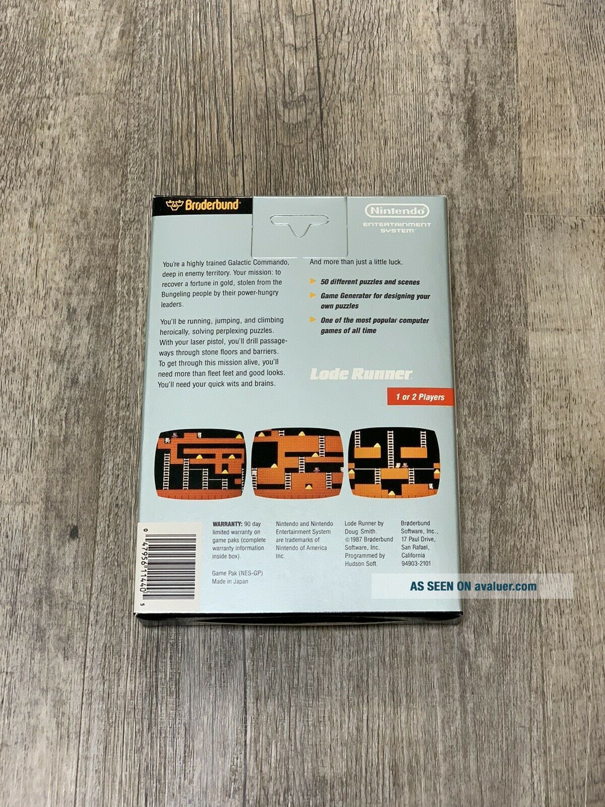Nintendo NES Lode Runner Game BOX ONLY Vintage Rare | #42921077