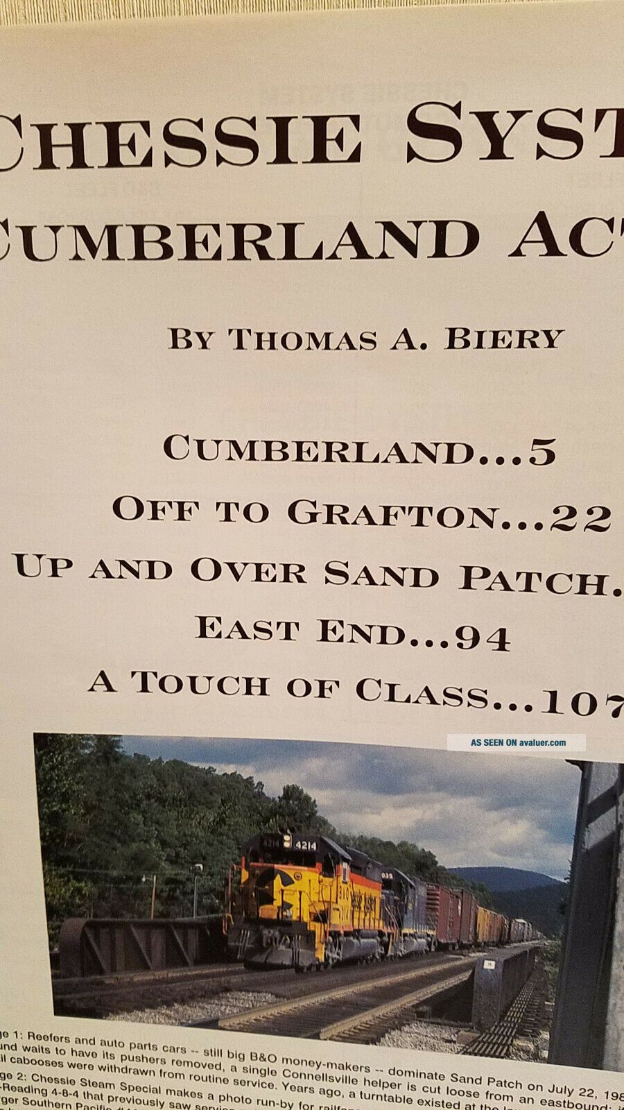 Chessie System - Cumberland; Softcover;. CSX / WM / C& Rare Book ...