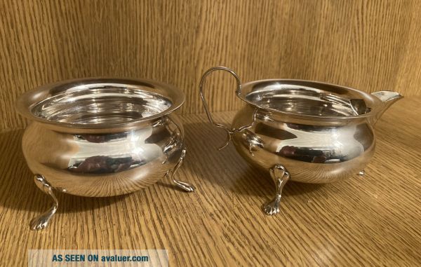 Vintage EPNS Yeoman Plate Sugar Bowl And Milk Jug | #42965397