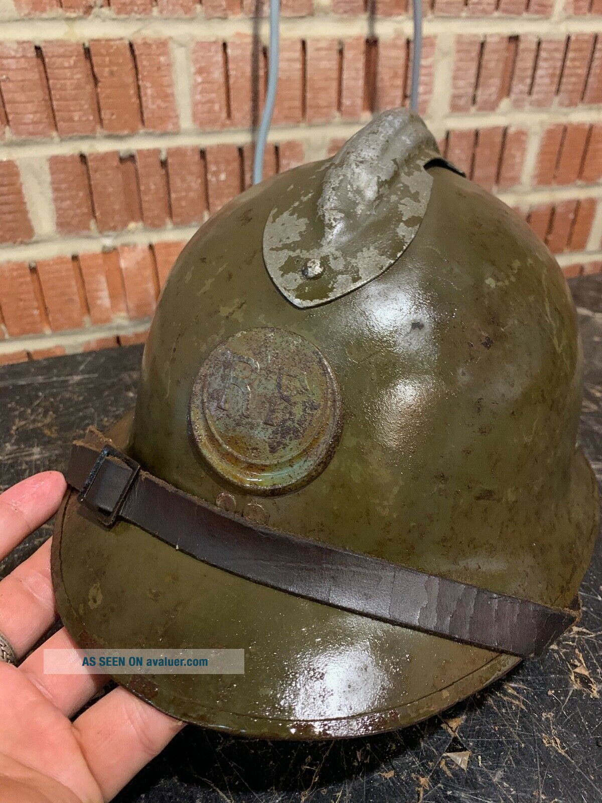 Rare Green French WW2 Colonial M26 Adrian Helmet - Complete | #42959328