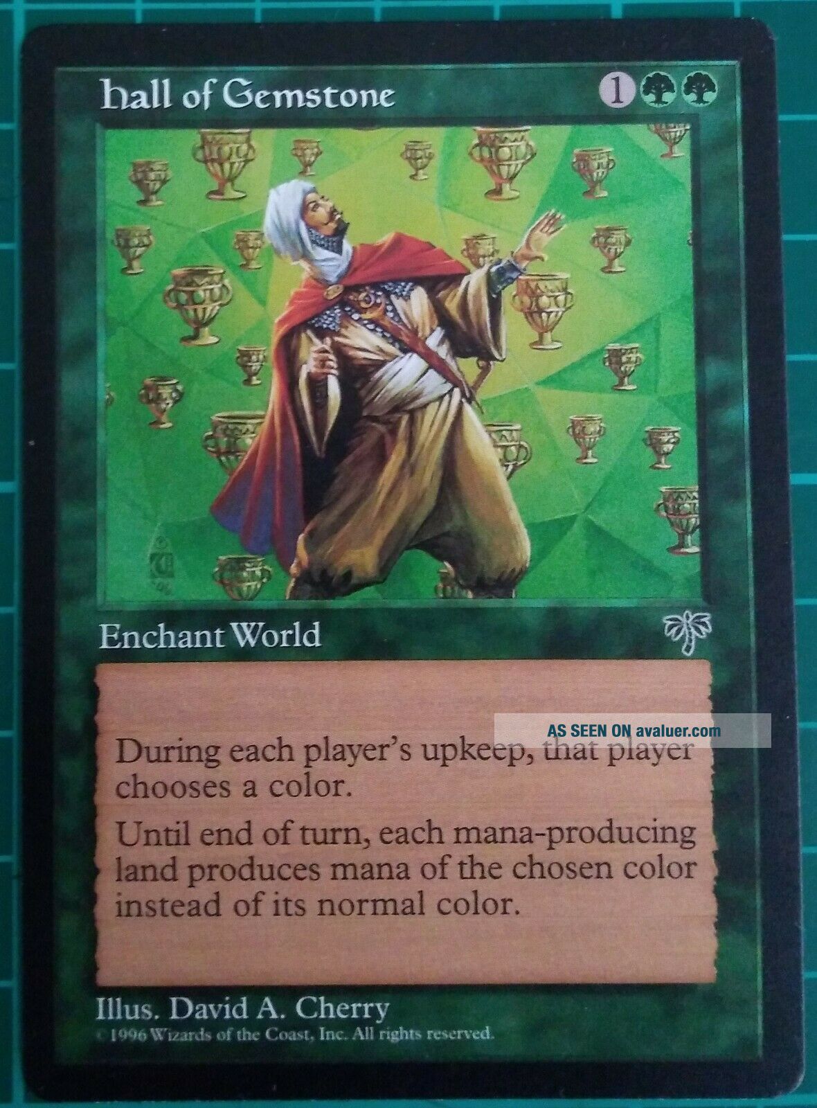 1X MTG MAGIC THE GATHERING HALL OF GEMSTONE MIRAGE GREEN ENCHANT WORLD ...