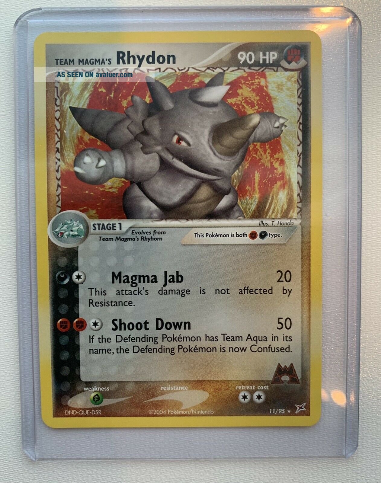 Team Magma’s Rhydon 11/95 Rare Holo Pokémon Card M/NM Magma Vs Aqua Set ...