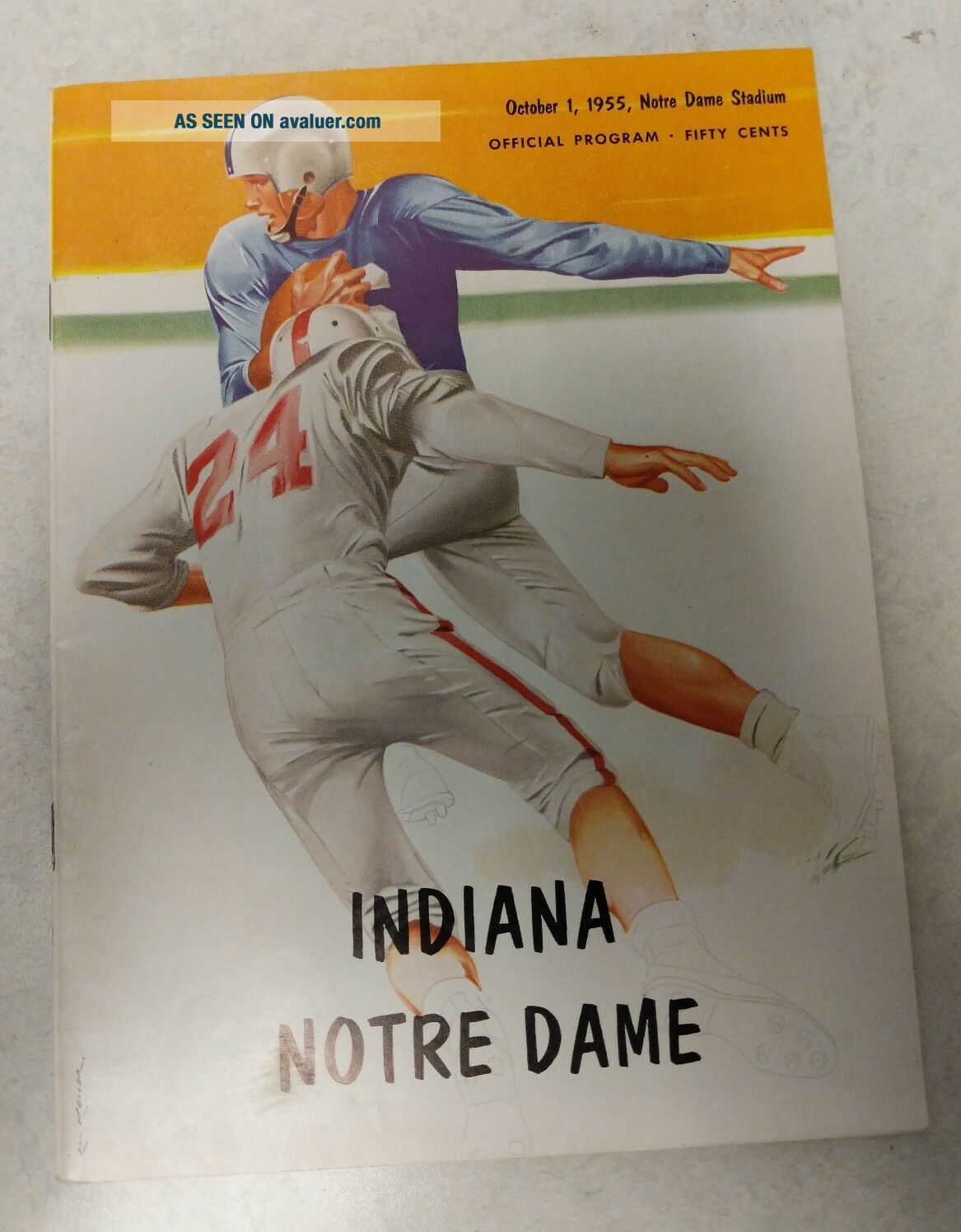 Vintage 1955 NOTRE DAME IRISH VS INDIANA HOOSIERS Football Program RARE ...