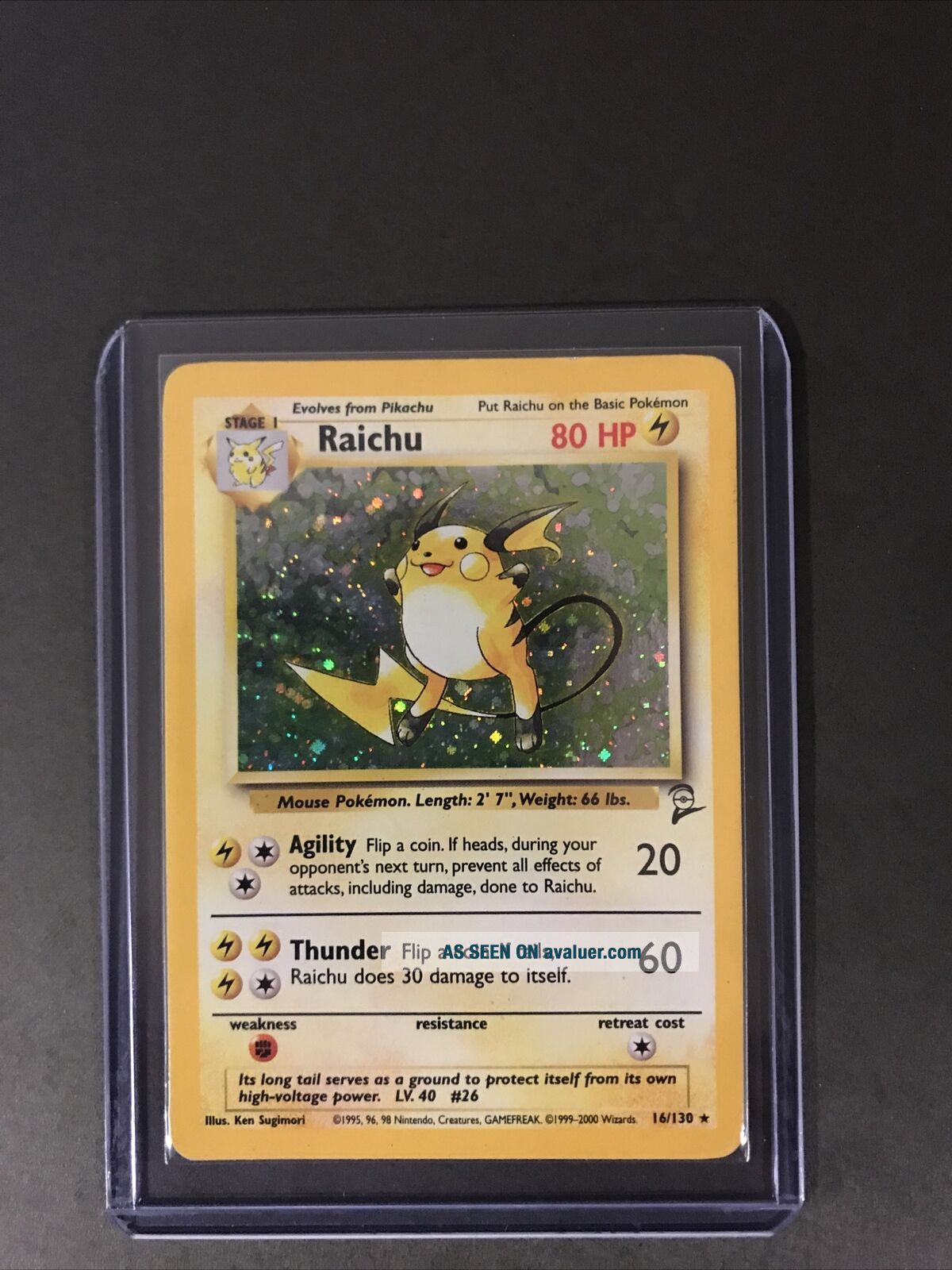 RAICHU 16/130 Holo Foil Rare Base Set 2 Pokemon Card NM. | #42965271