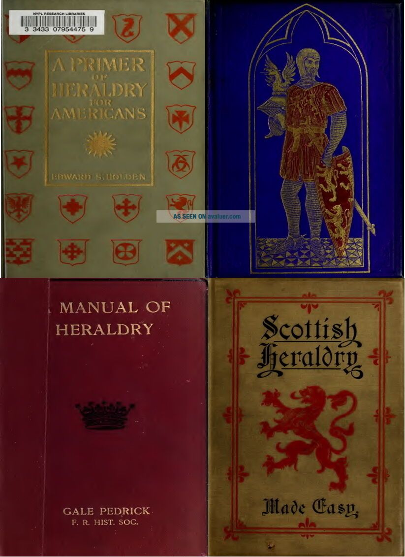 161 RARE OLD BOOKS ON HERALDRY, FAMILY CRESTS EMBLEMS & SHIELDS ...