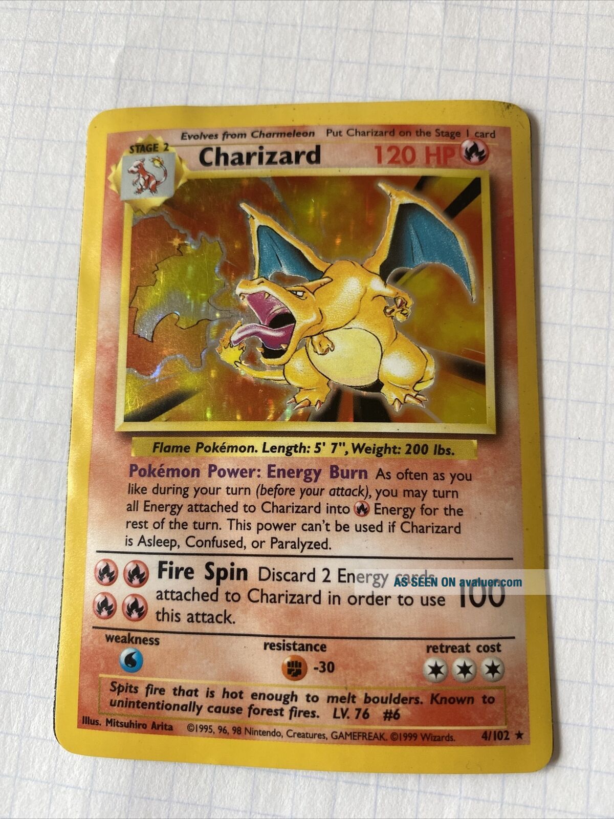 Charizard 4/102 Base Set Holo Rare Pokémon Card MP To HP | #43077631