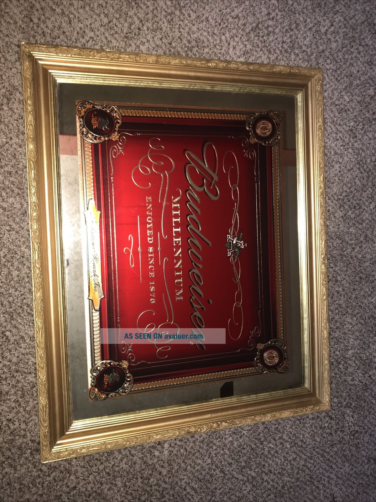 Collectors Vintage Budweiser Millennium BEER MIRROR SIGN. Very Rare ...