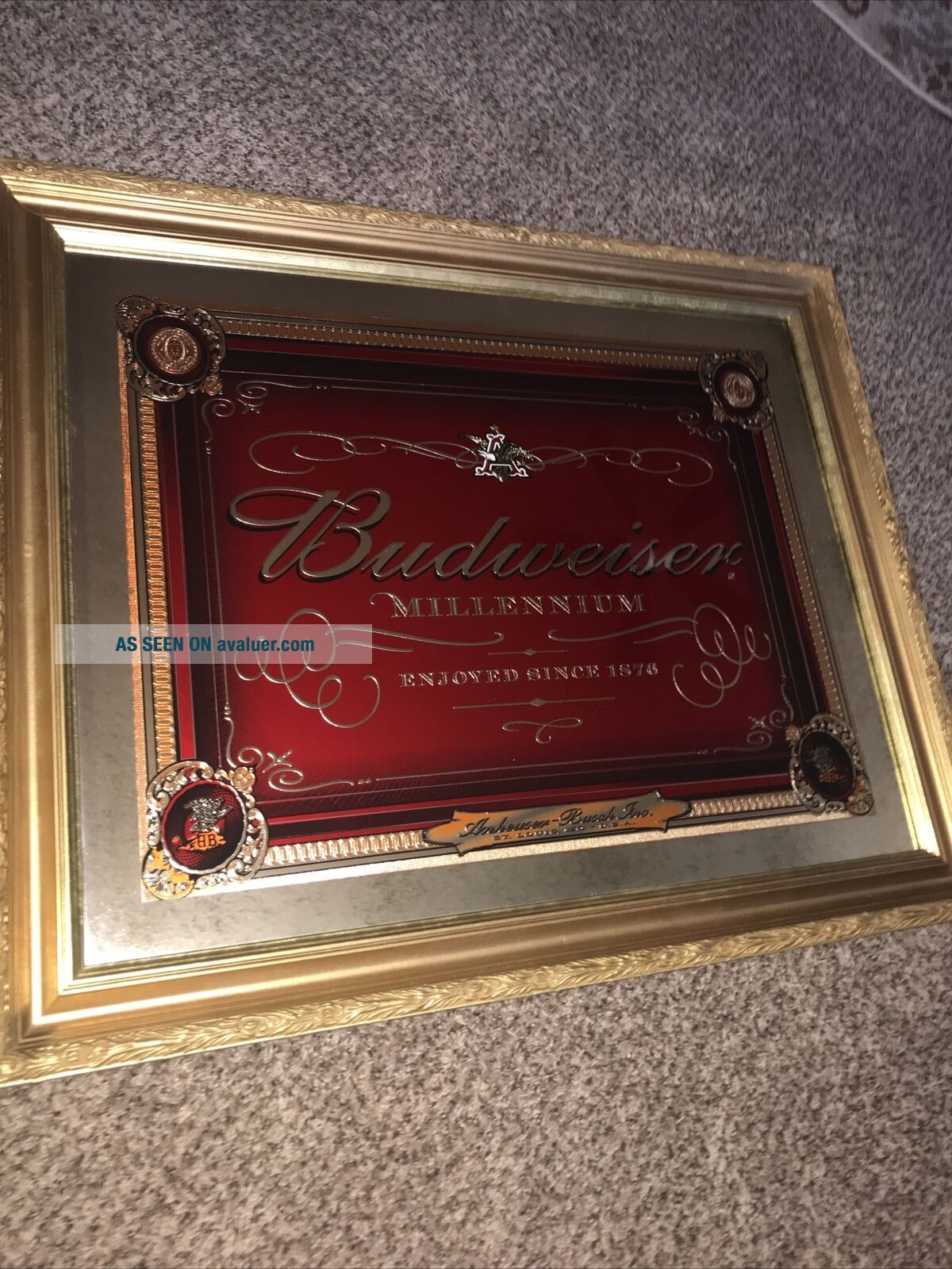Collectors Vintage Budweiser Millennium BEER MIRROR SIGN. Very Rare ...