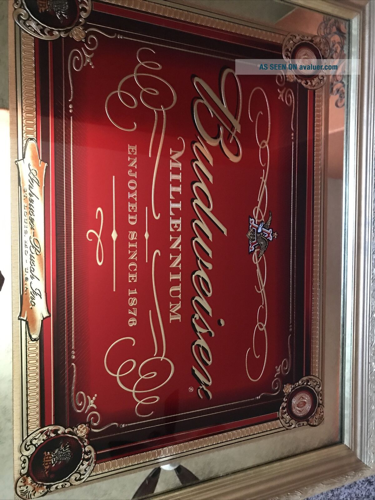 Collectors Vintage Budweiser Millennium BEER MIRROR SIGN. Very Rare ...