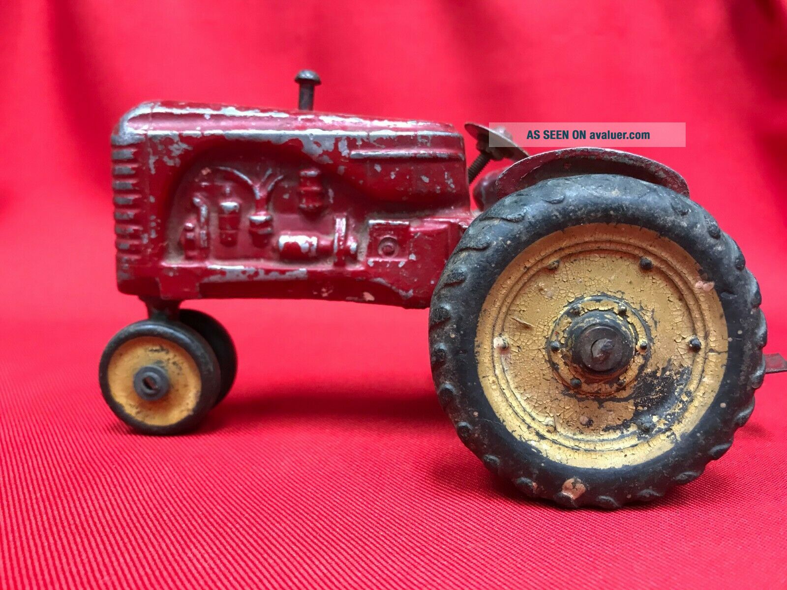 RARE Vintage Early Red Metal Tractor - Red - Vintage Metal Toy | #43020354