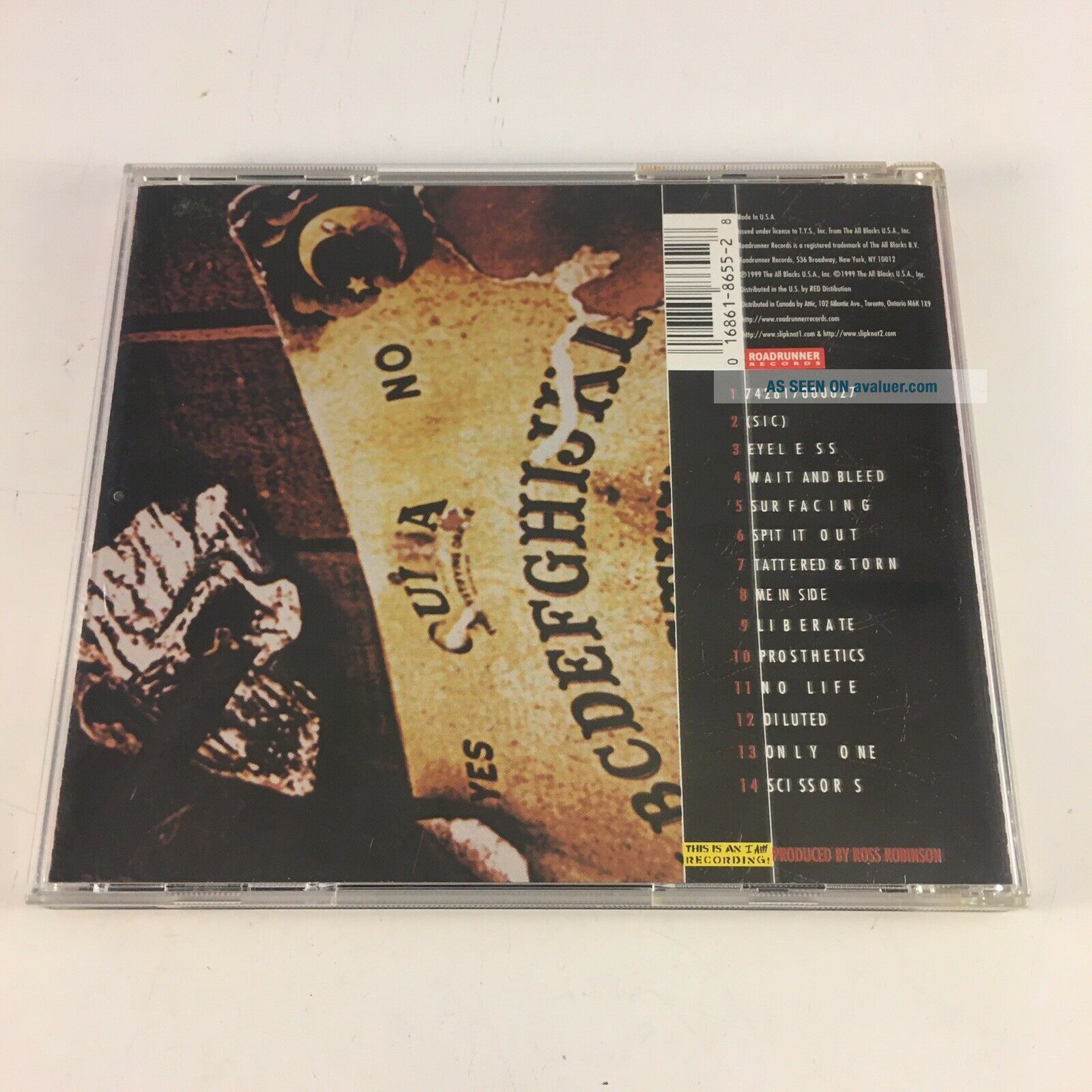 Slipknot By Slipknot CD (1999, Roadrunner Records) Rare Alternate Issue ...