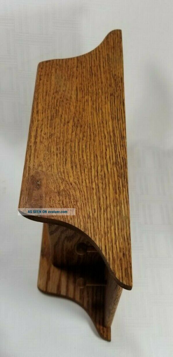 Vintage 2 Tier Shelf Oak Wood Wall Hang Knick Knack Mini Figurine ...