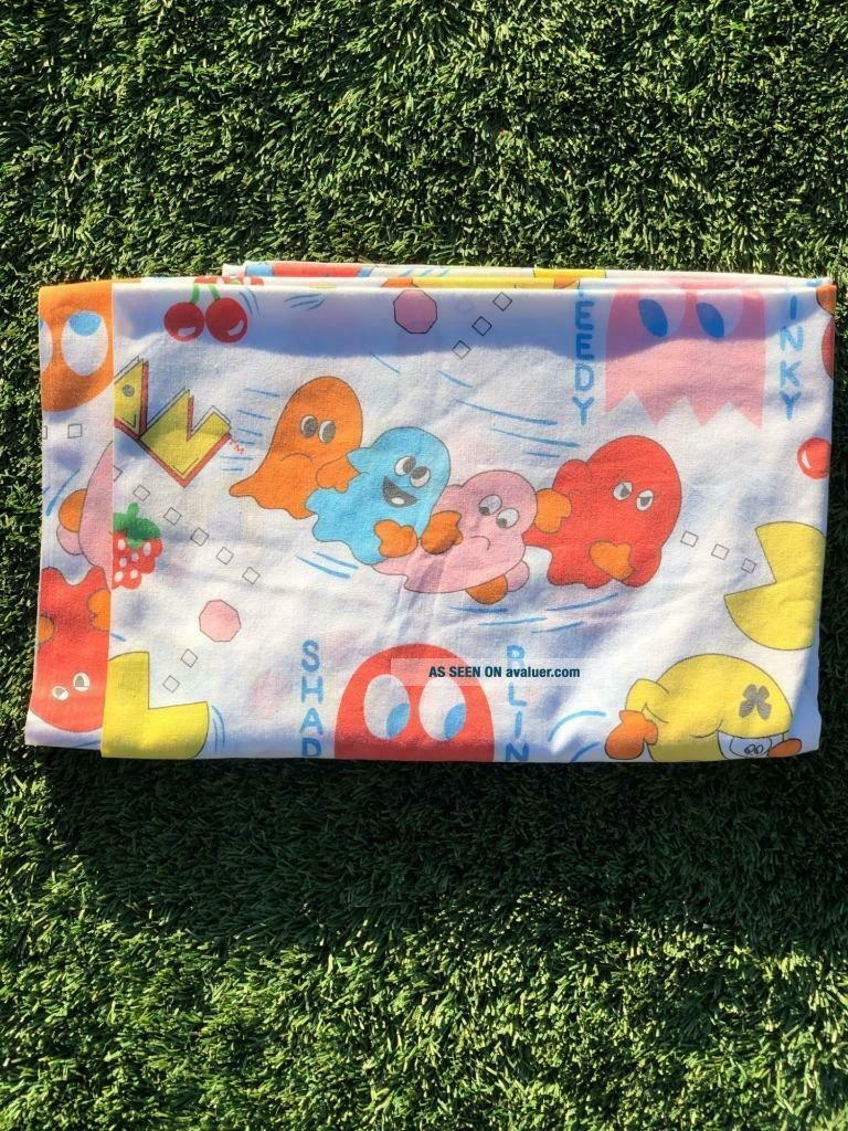 RARE VTG 80s Pacman JC Penney Bally Midway Video Game TWIN Bed Sheet ...