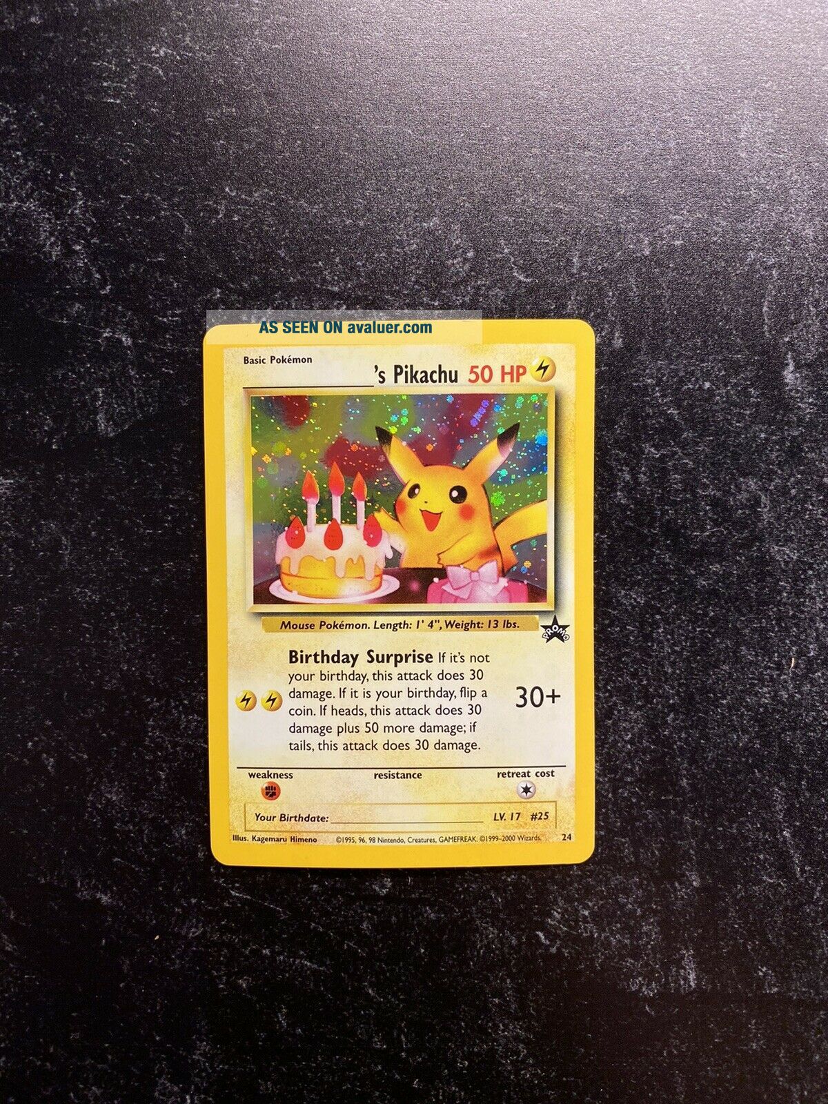 Birthday Pikachu Black Star Promo Holo Rare 24 NM Pokémon Card | #43209761