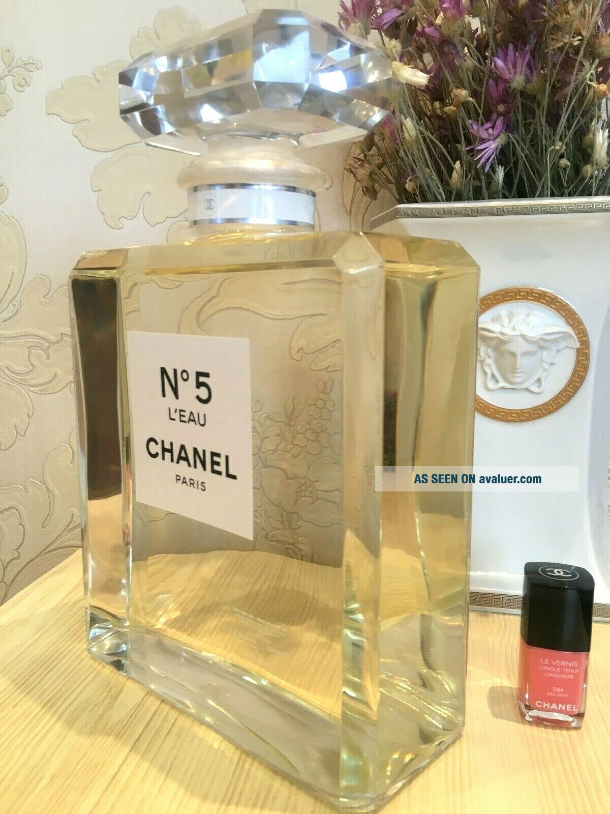 RARE GIANT GLASS FACTICE CHANEL N°5 L ' EAU STORE DISPLAY (2 LITERS ...