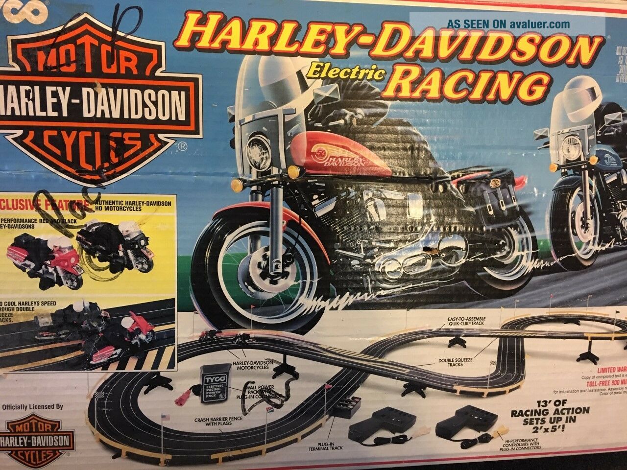 RARE HO SLOT CAR HARLEY DAVIDSON ELECTRIC RACING MOTORCYCLE SET | #43257435