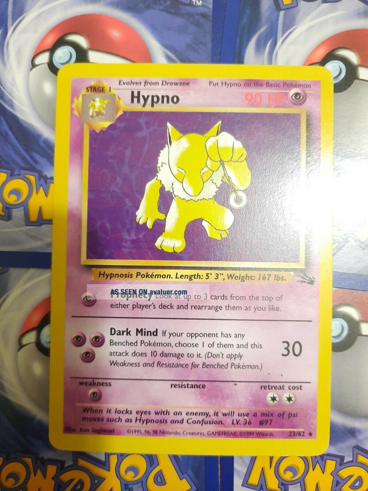 Hypno 23/62 Rare Non - Holo Fossil Set - Pokemon | #43257816