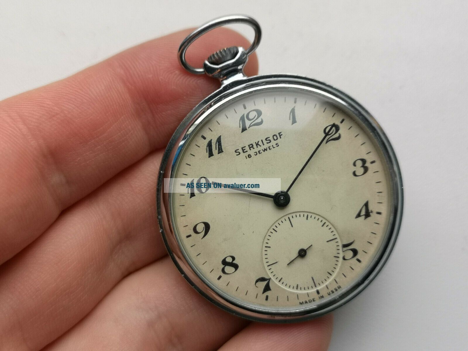 V RARE Ussr Pocket Watch Molnija EXPORT TURKEY SERKISOF TRAIN RAILROAD ...