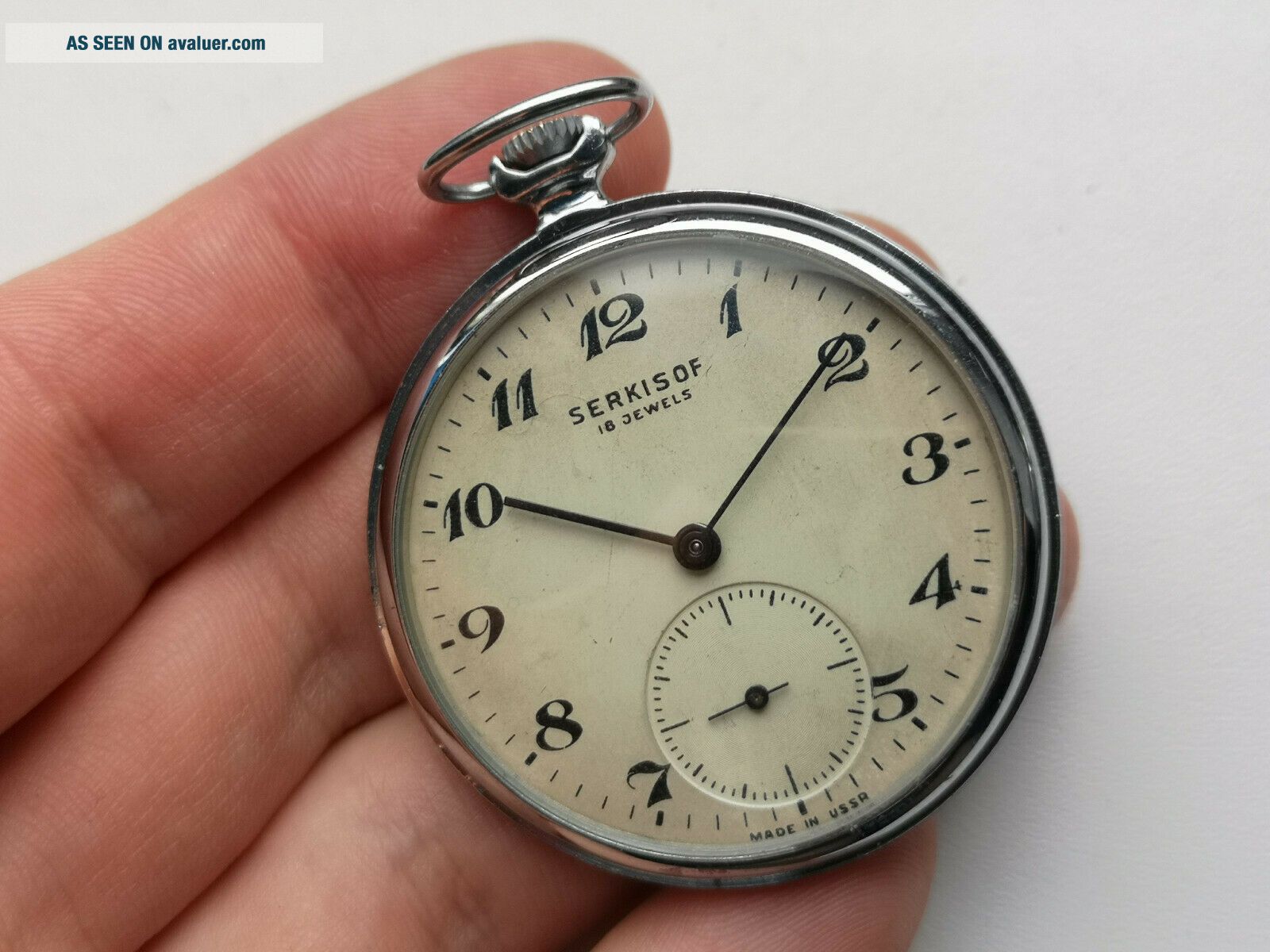 V RARE Ussr Pocket Watch Molnija EXPORT TURKEY SERKISOF TRAIN RAILROAD ...