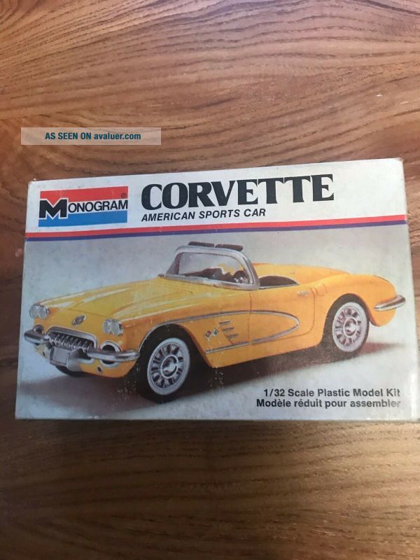 Vintage Monogram Plastic Model Kit 1/32 Scale Corvette American Sports ...