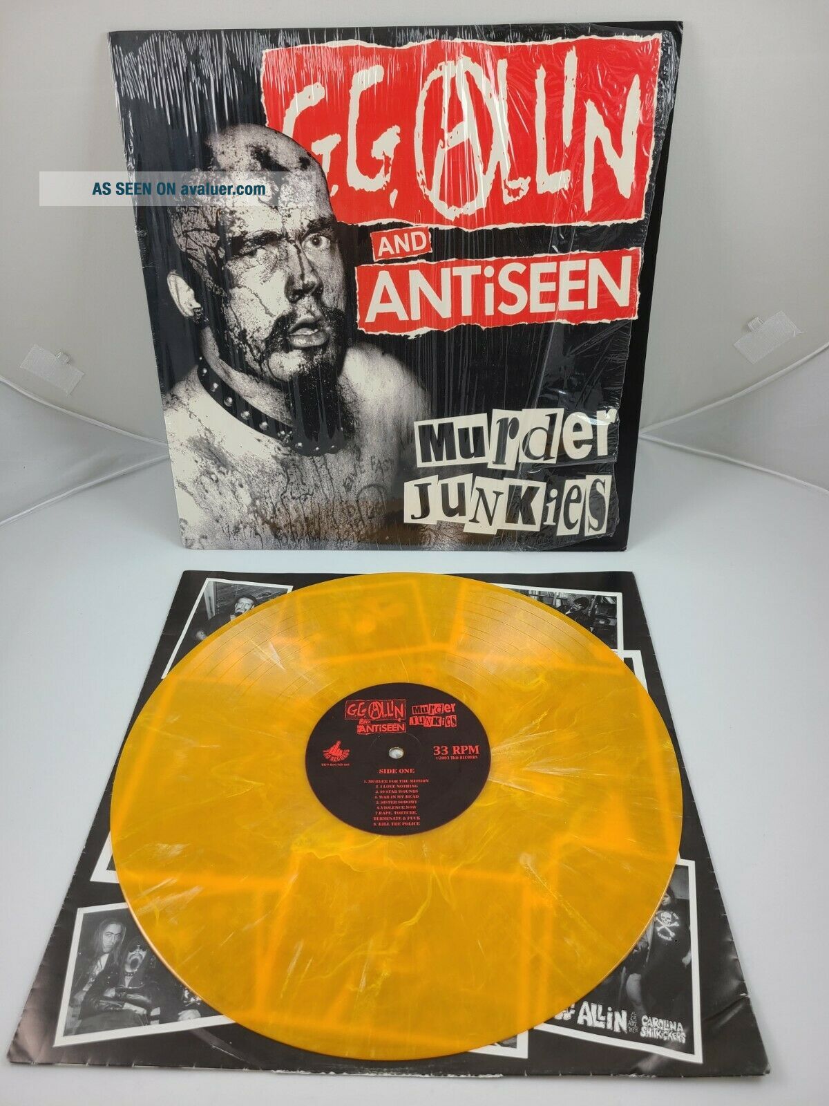 GG Allin AntiSeen Murder Junkies LP RARE Only 200 Yellow Marbled Vinyl ...