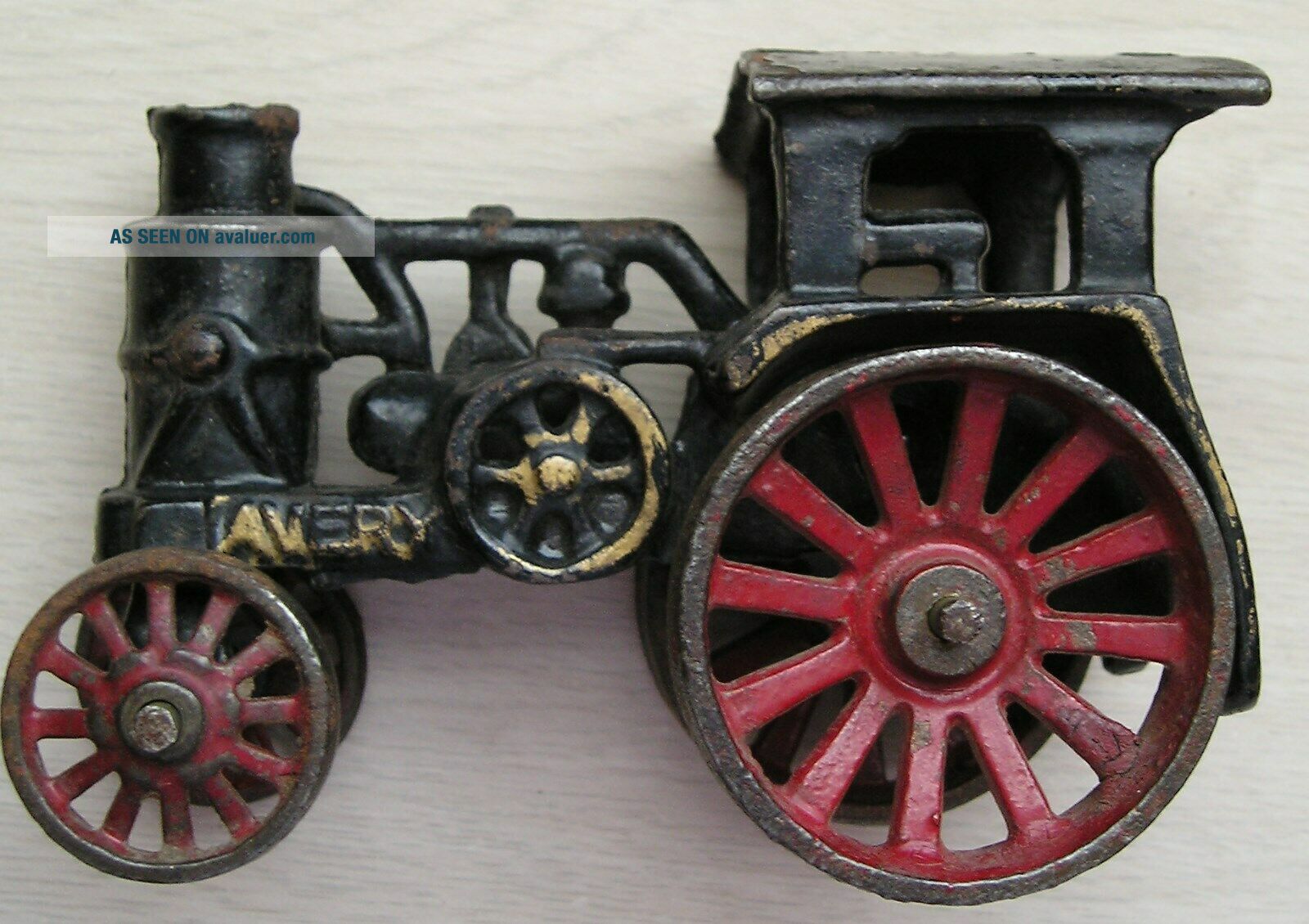 RARE Avery Antique Cast Iron Toy Steam Tractor Paint Black Red Gold ...