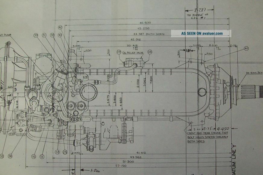 ROLLS ROYCE MERLIN AERO ENGINE PLAN BLUEPRINTS RARE DETAIL PERIOD ...