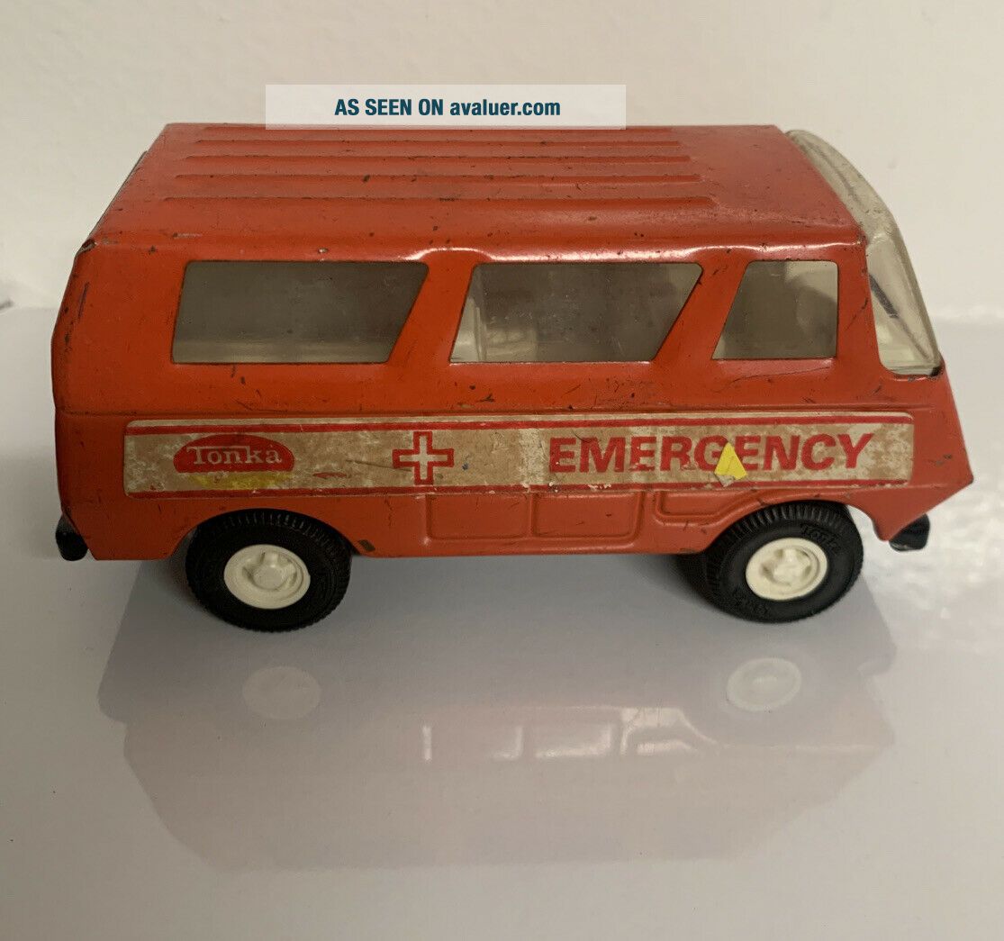 RARE Vintage TONKA PRESSED STEEL Mini Emergency Van In Orange 1970s ...