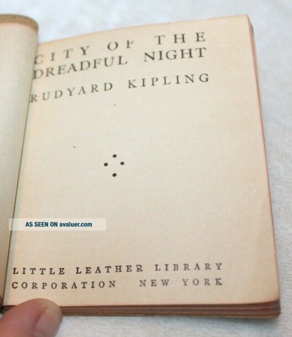 ANTIQUE Little Leather Library Book CITY IF THE DREADFUL NIGHTS Rudyard ...
