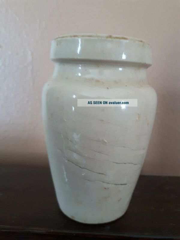 ANTIQUE VIROL BONE MARROW PREP STONEWARE JAR MINI MEDICINE | #43429271