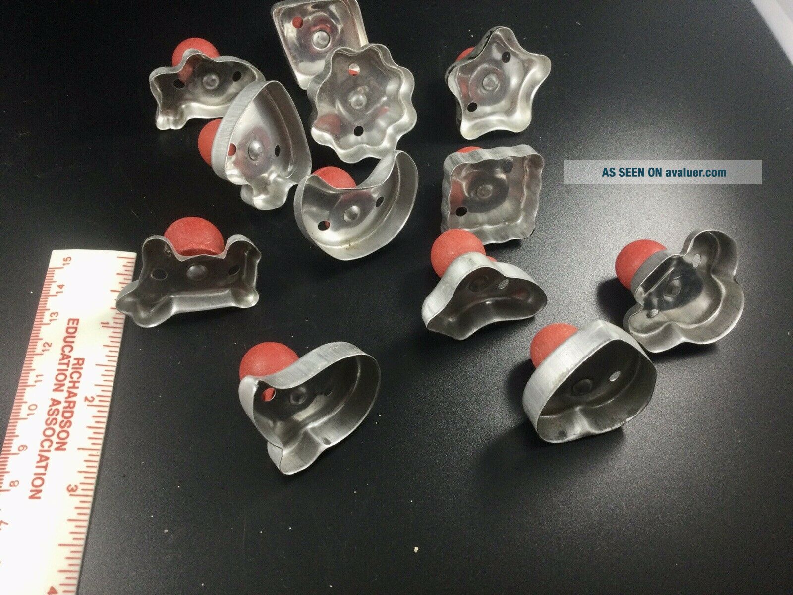 Rare 12 Vintage Red Handle Childs Aluminum Cookie Cutters With Baking ...