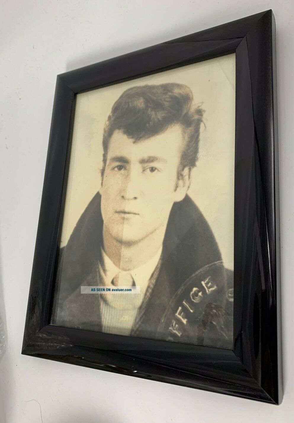 The Beatles John Lennon Framed Rare Photo Of FIRST ENTRY PASSPORT PHOTO ...