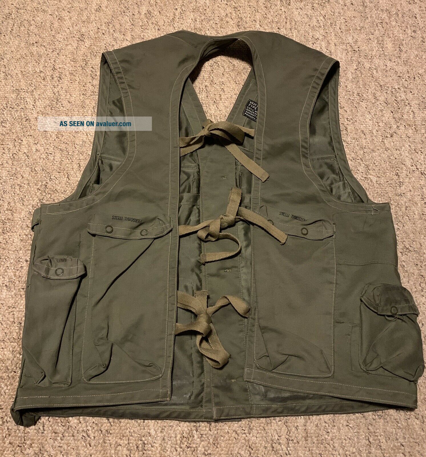 WW2 USAAF US Air Force Pilots Type C - 1 Emergency Sustenance Vest ...